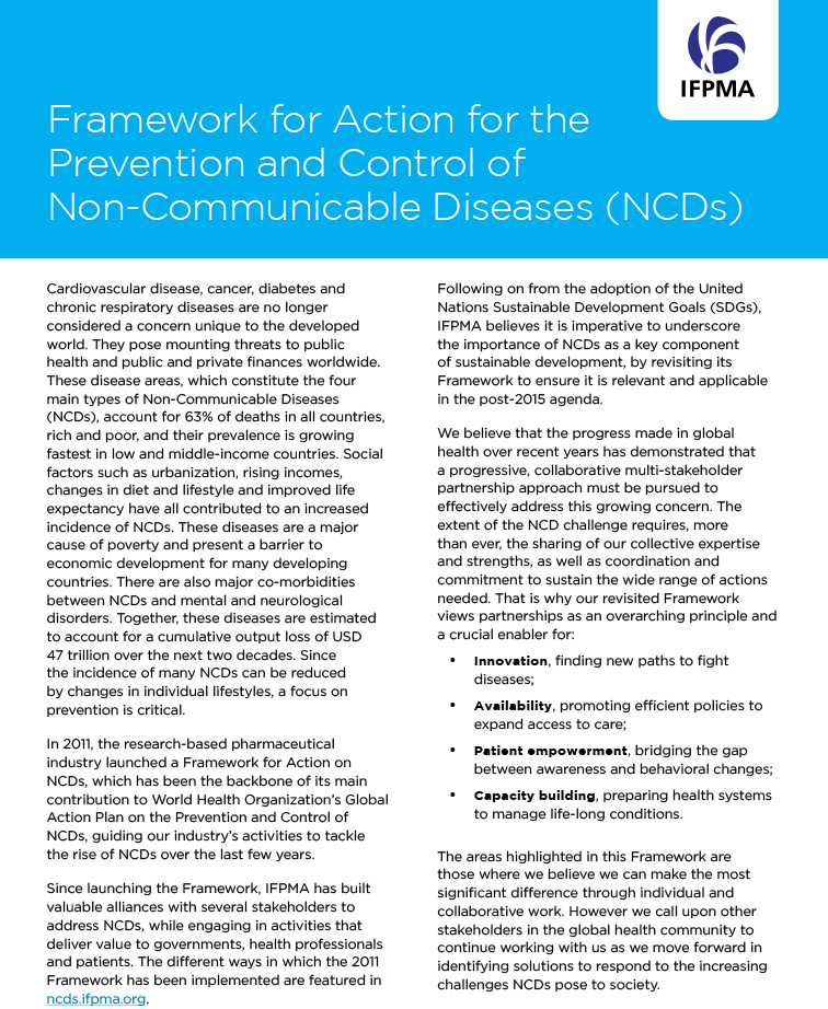 Framework For Action For The Prevention And Control Of Non communicable