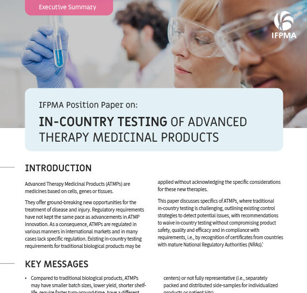 Quality, safety, and efficacy of therapeutical products - IFPMA
